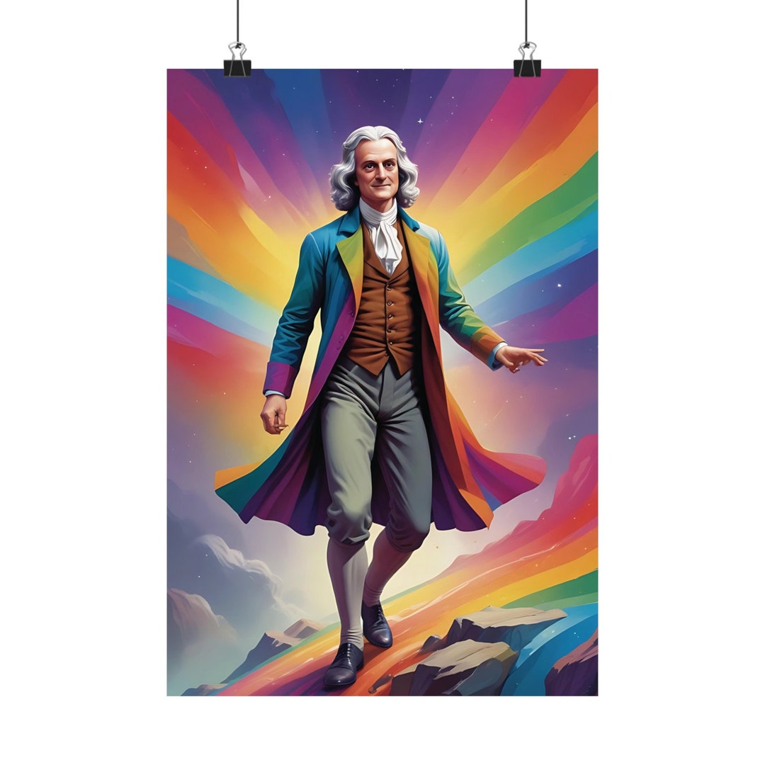 Isaac Newton Poster Enlightenment Era Genius Vibrant Scientific Wall ...