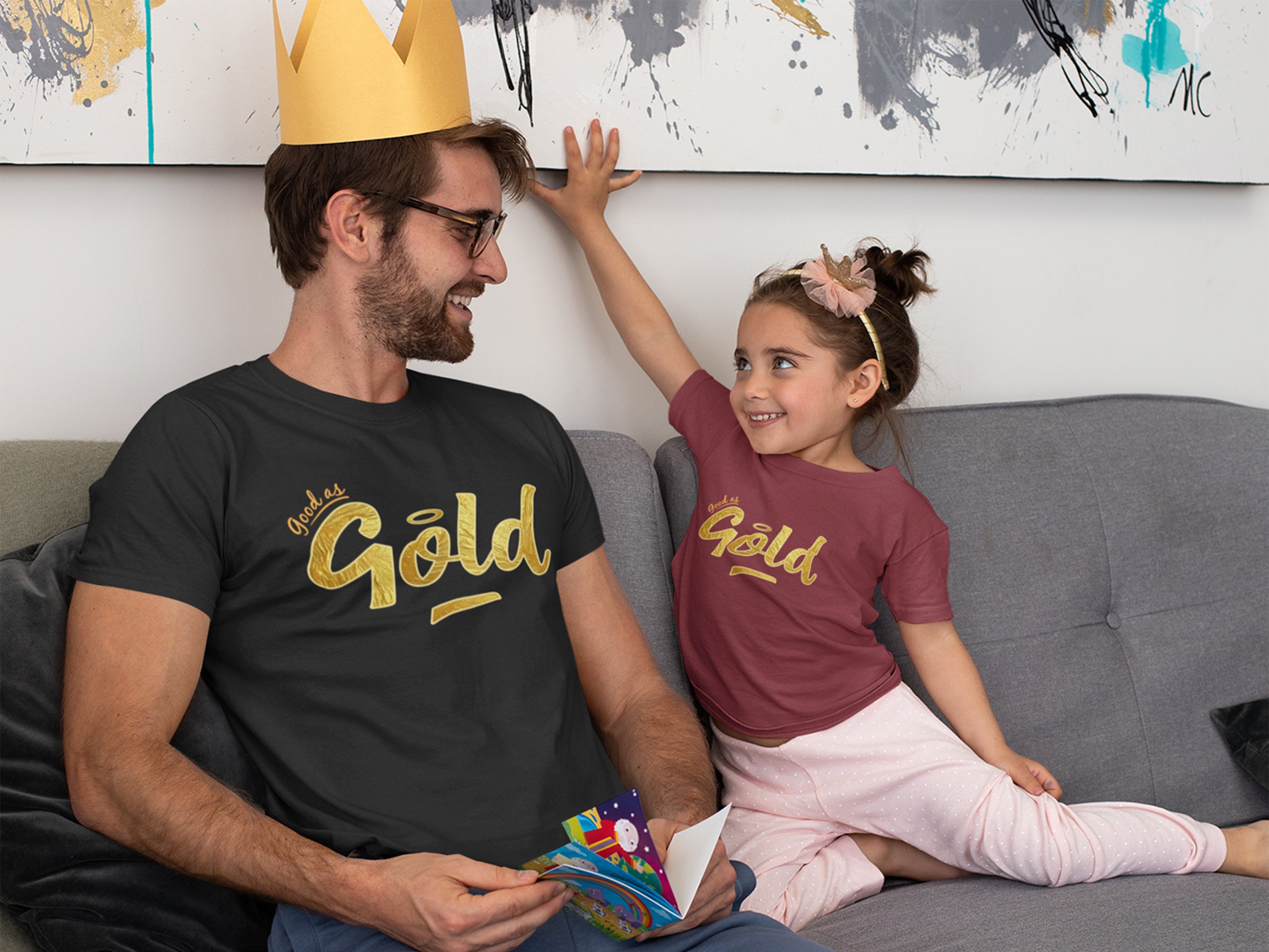 Vintage Style Good as Gold T-shirt, Unique Gold Leaf Effect Tee Design ...