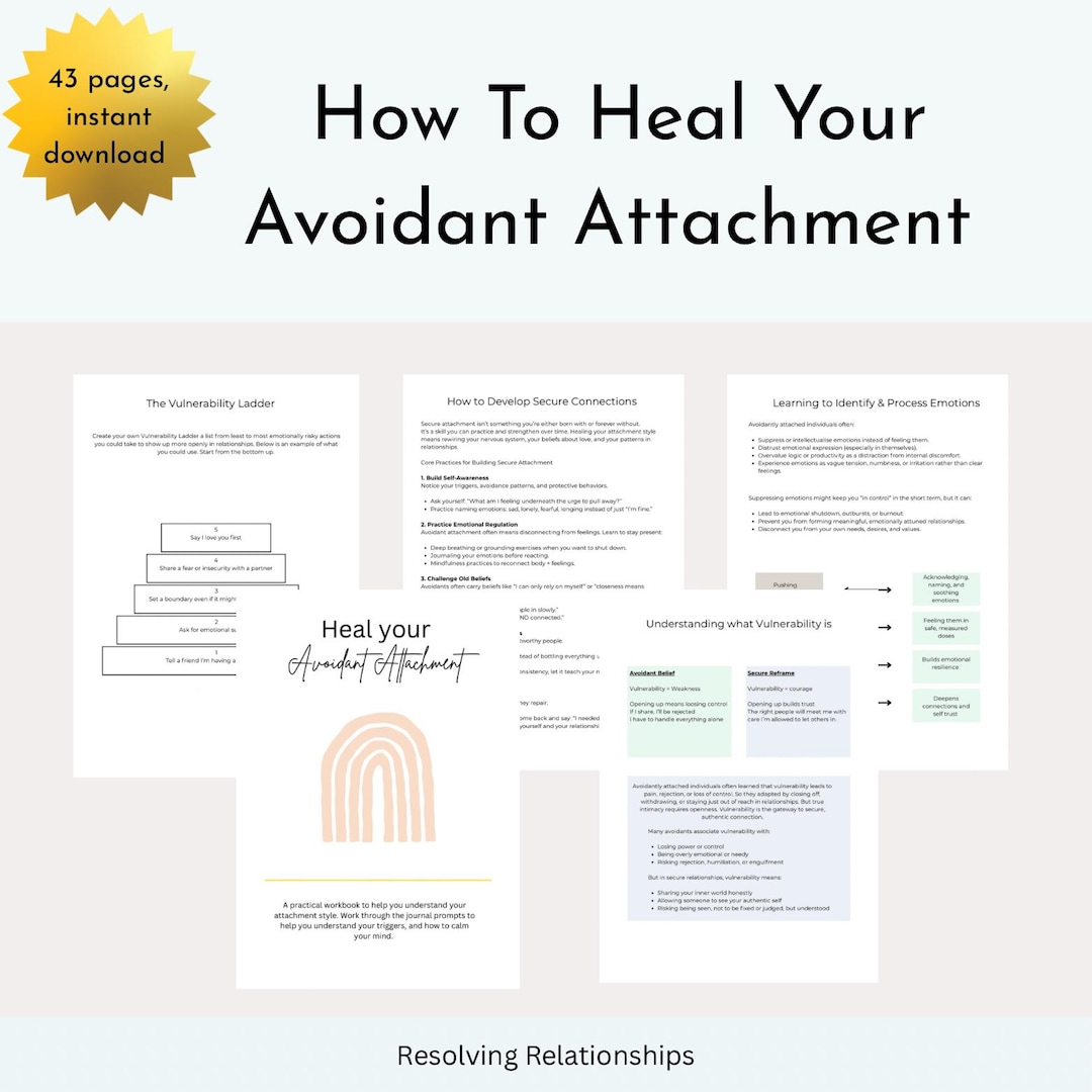 Avoidant Attachment Journal | Digital Download | Therapy Tools - Etsy