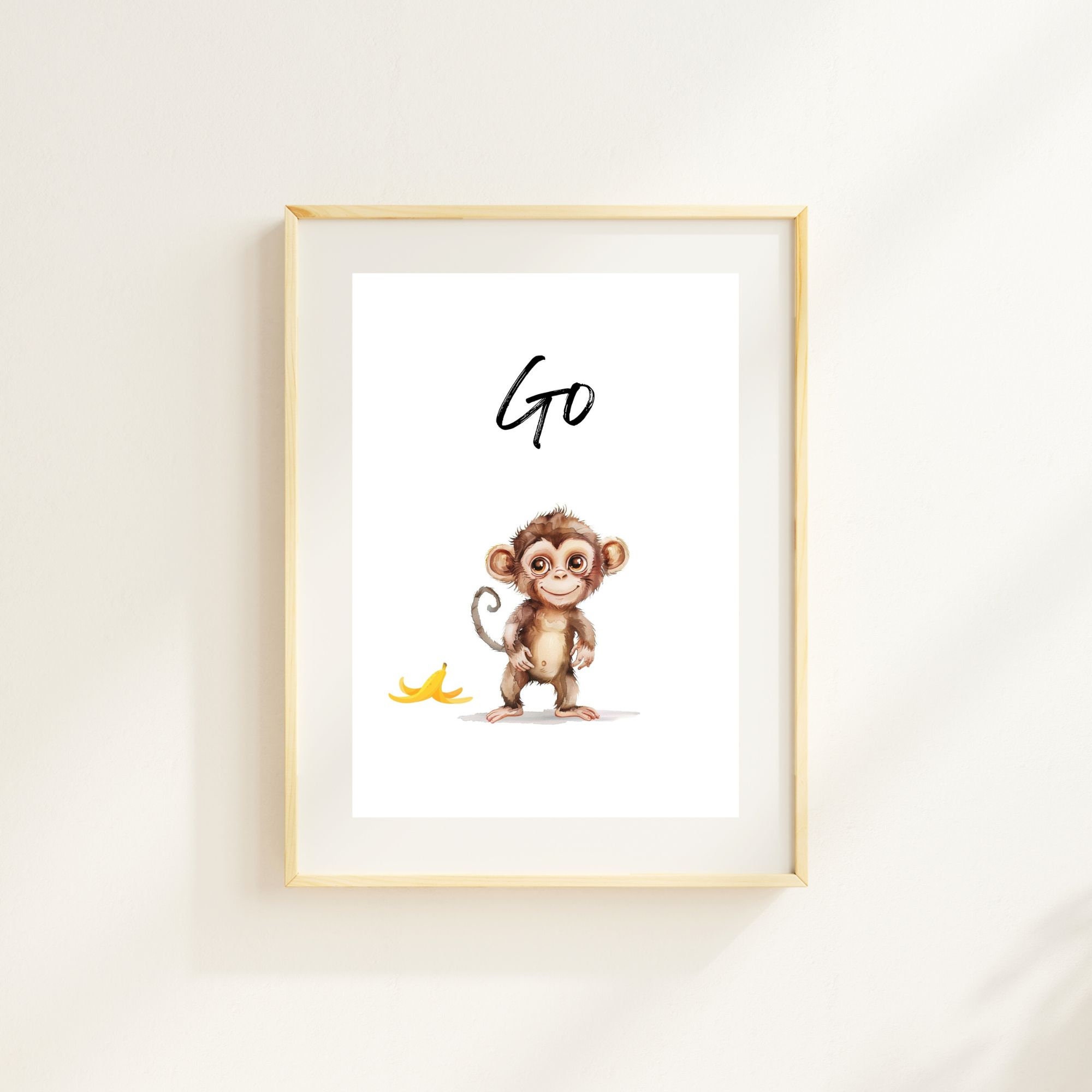 Monkey Printable Wall Art, Monkey Nursery Decor, Gender Neutral Nursery ...