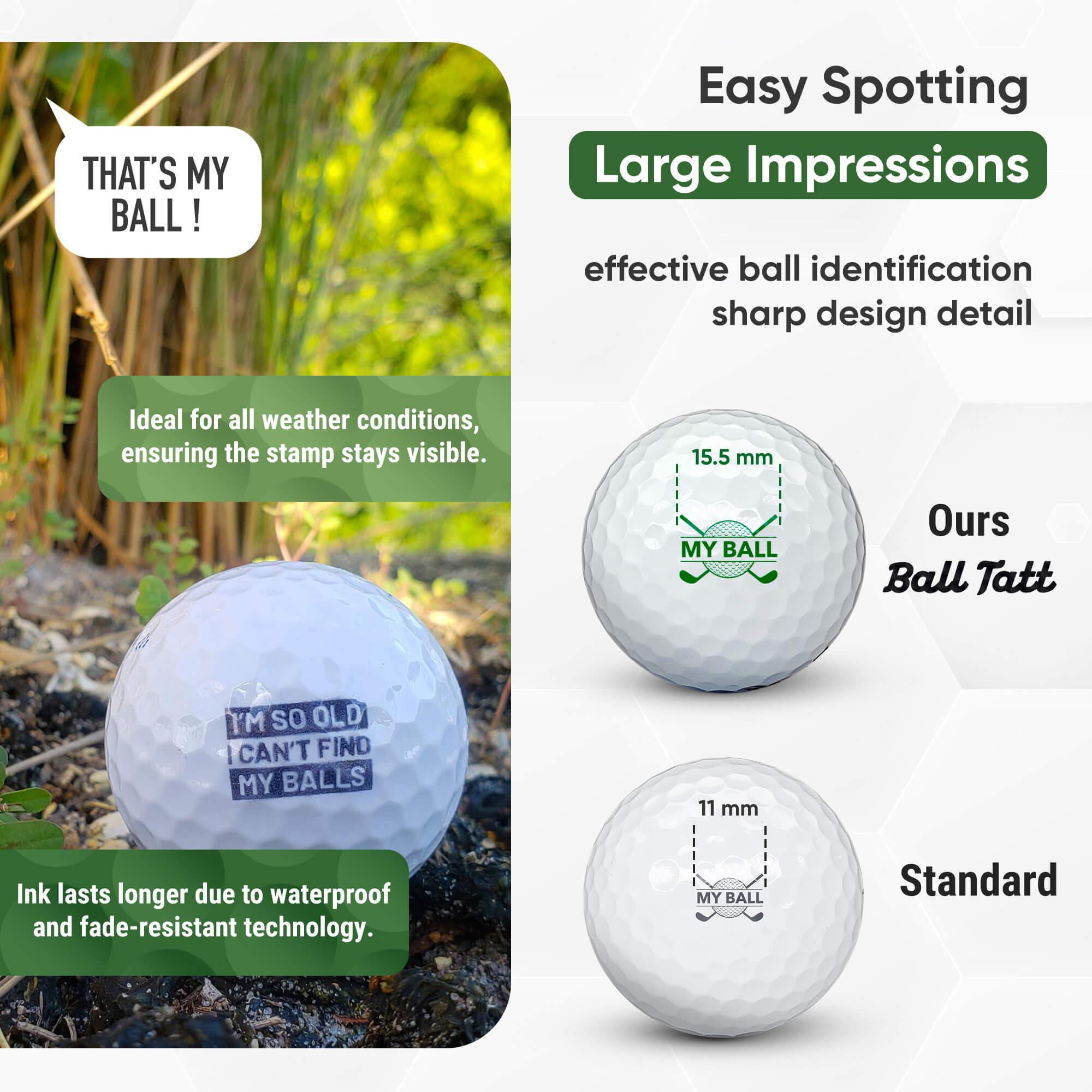 Ball Tatt - Can't Find My Balls Man Golf Ball Stamp, Golf Ball Stamper ...