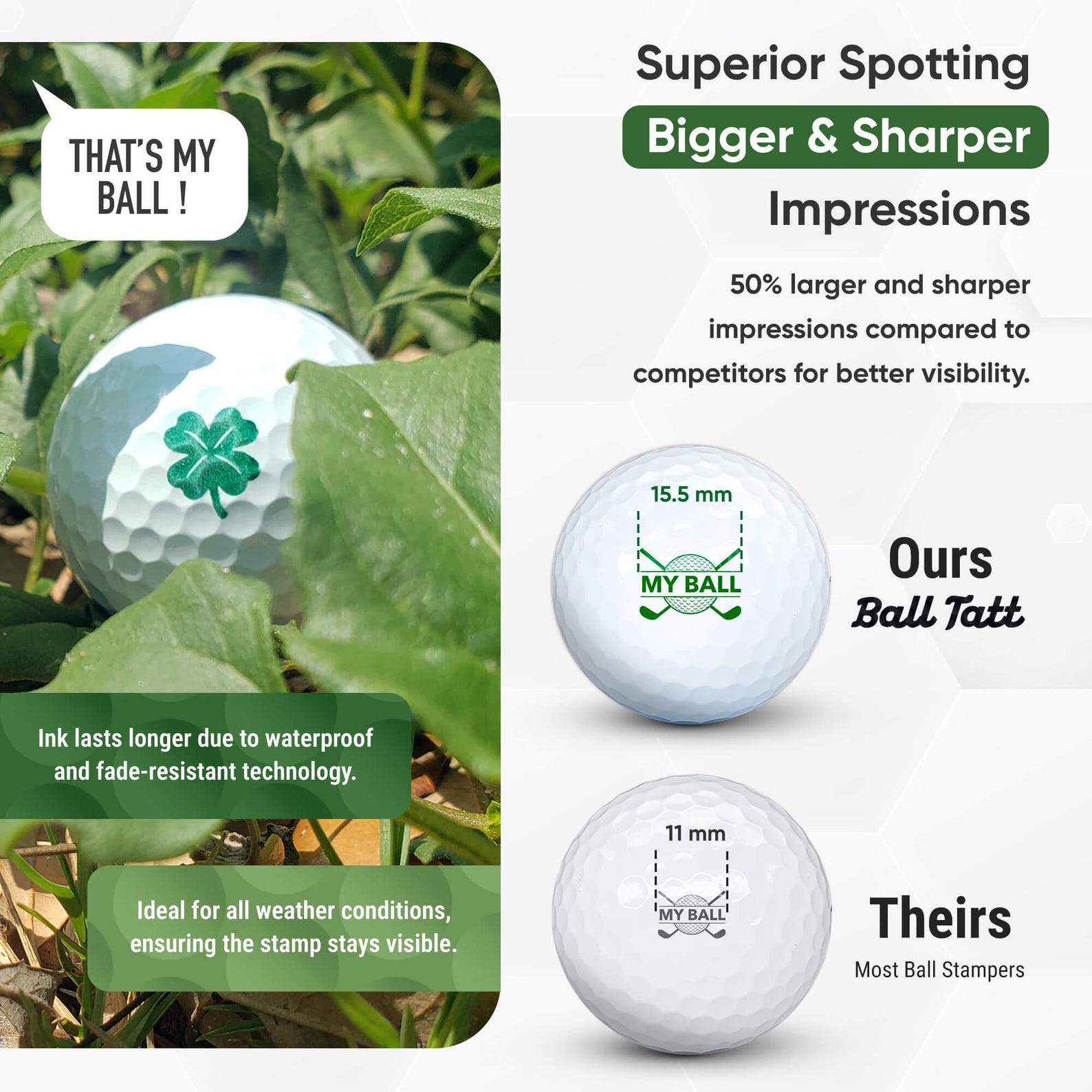 Ball Tatt - White Shark Golf Ball Stamp, Golf Ball Stamper, Self-inking ...