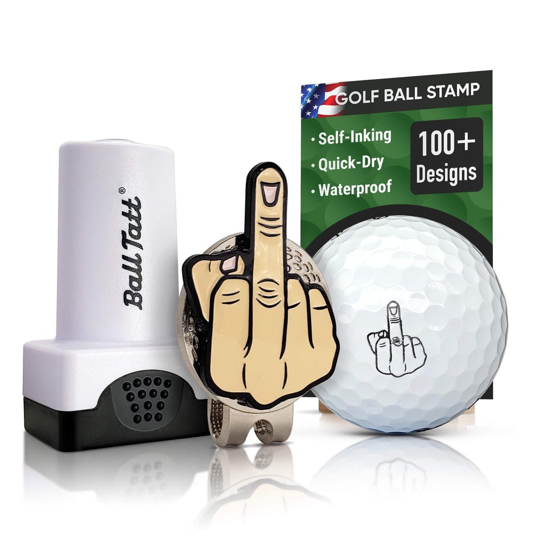 Ball Tatt Middle Finger Golf Ball Stamp Self-inking, Quick Dry With ...