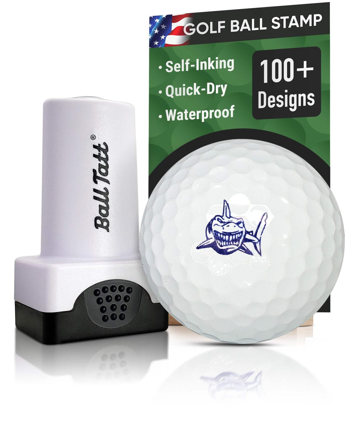 Ball Tatt - White Shark Golf Ball Stamp, Golf Ball Stamper, Self-inking ...