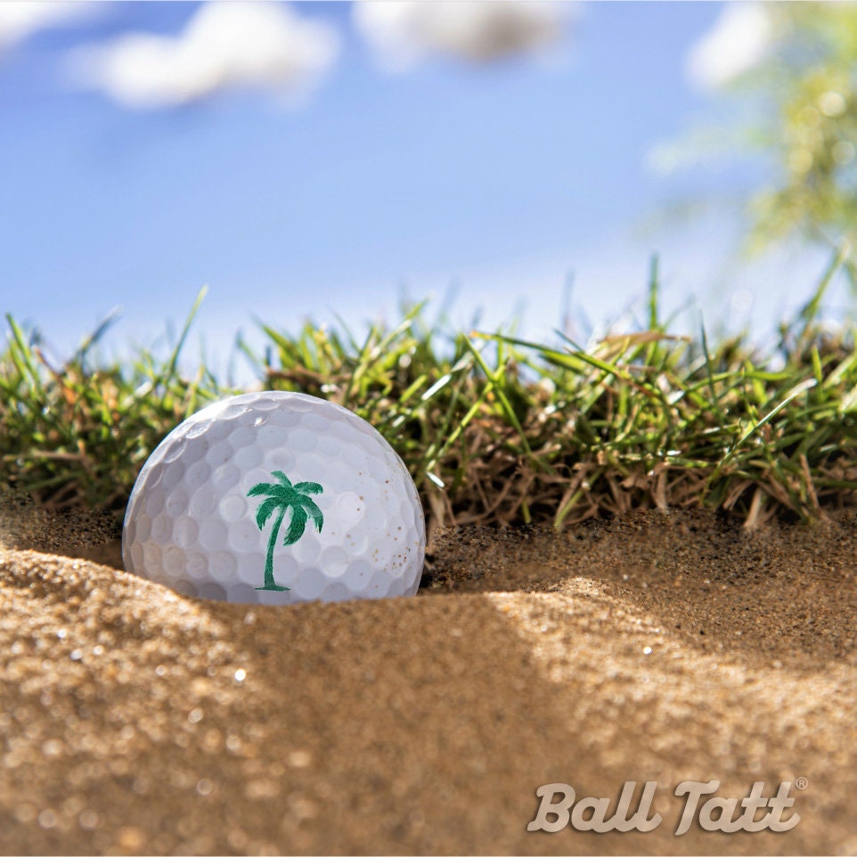 Ball Tatt - Palm Tree Golf Ball Stamp, Golf Ball Stamper, Self-inking ...