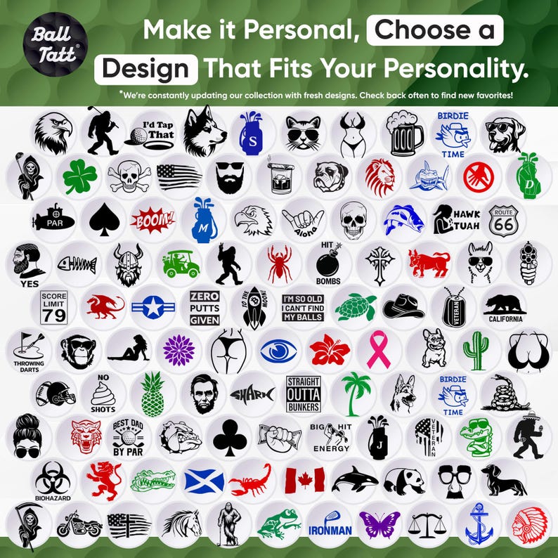 Ball Tatt - Panda Golf Ball Stamp, Golf Ball Stamper, Self-inking Golf ...