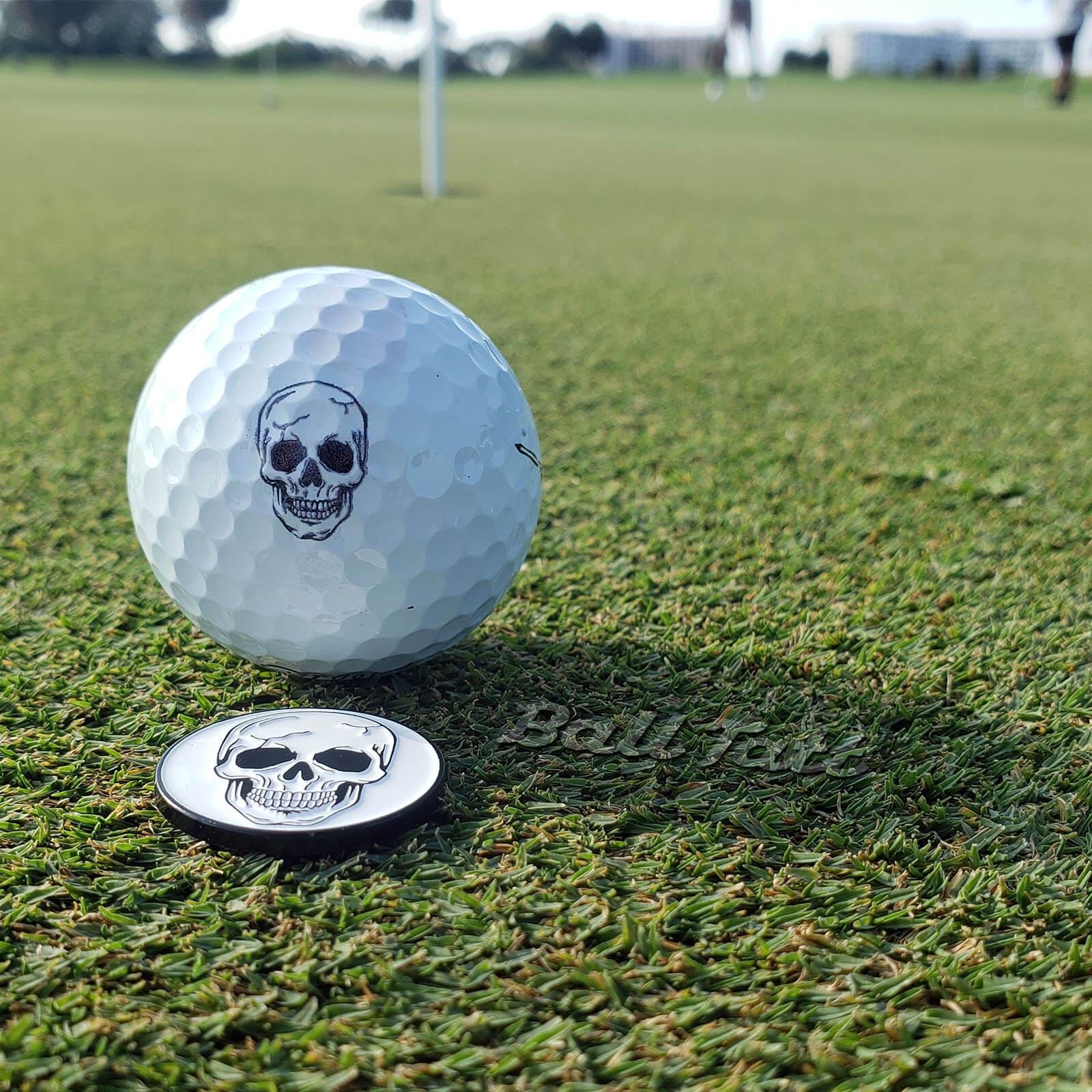 Ball Tatt - Skull Golf Ball Stamp Self Inking - Permanent Ink, Quick ...