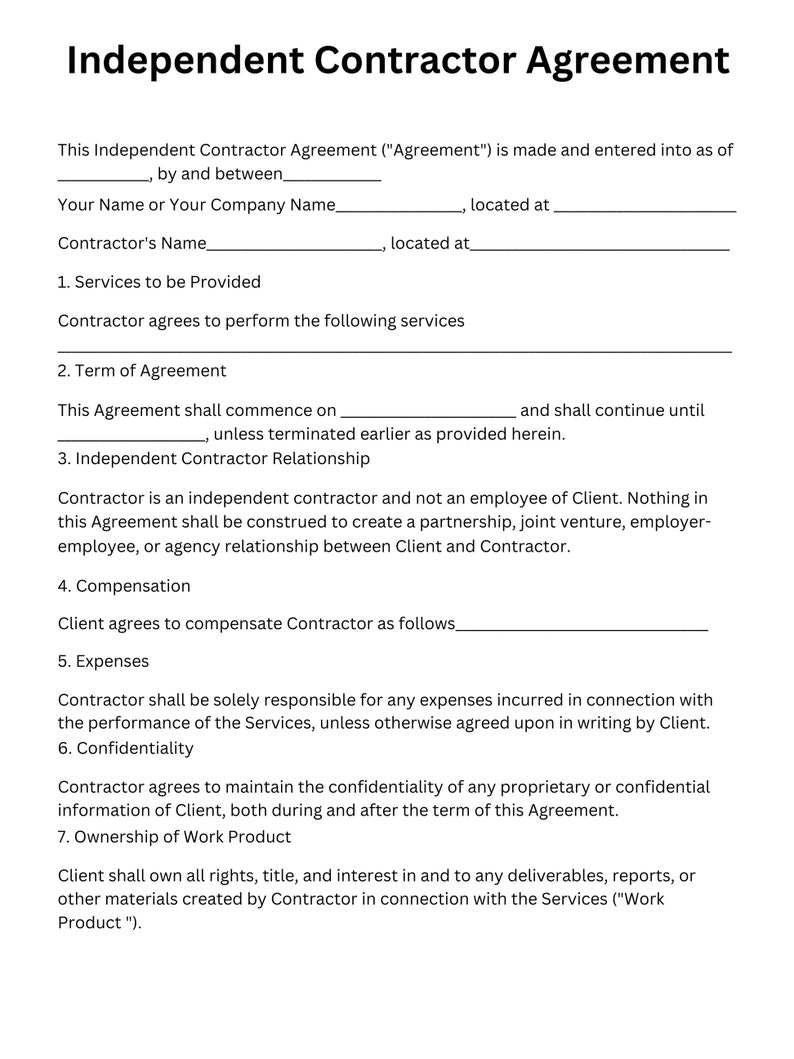 Independent Contractor Agreement - Etsy
