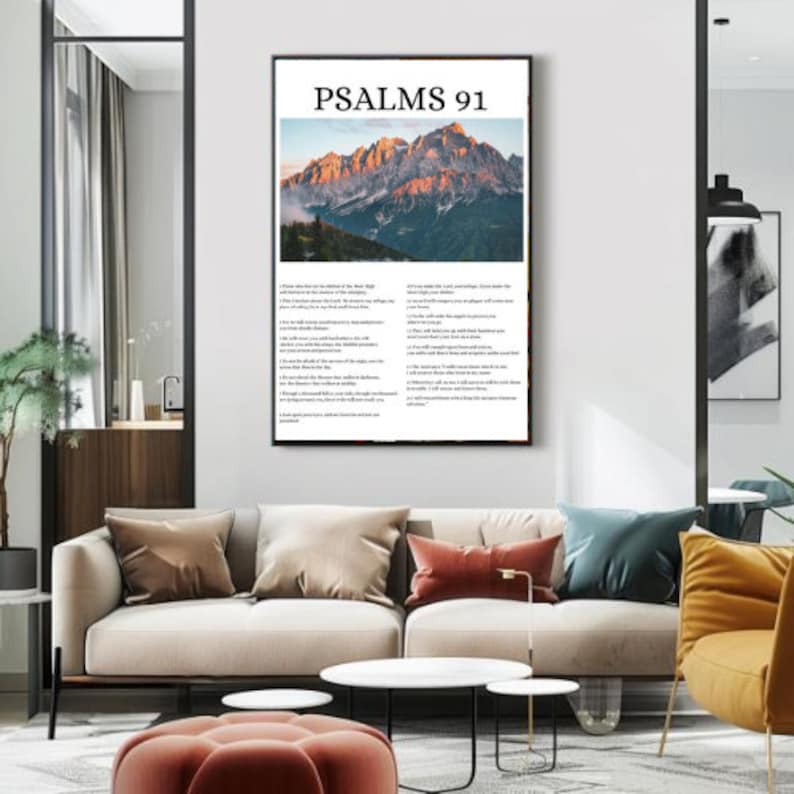 Psalm 91, Digital Wall Art, Psalm 91, Christian Home Decor Wall Art ...