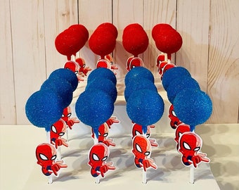Spider-man Themed Cakesicles- Spider-man Treat- Spider-man Cake Pops ...