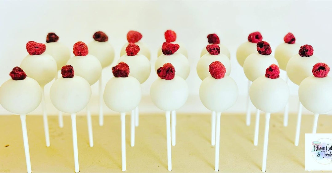 White Chocolate Raspberry Cake Pops - Etsy