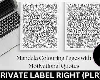 150 Mandala Motivational Quotes Coloring Pages - Etsy