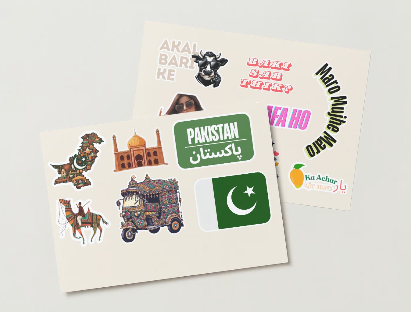 Desi Meme Stickers Pack-hilarious PAKISTANI Quotes-famous Monuments ...