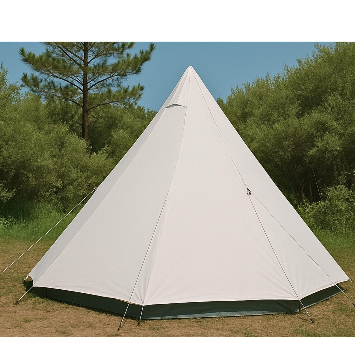 Large Pyramid Camping Tent, Outdoor Teepee Shelter for 5-7 People ...