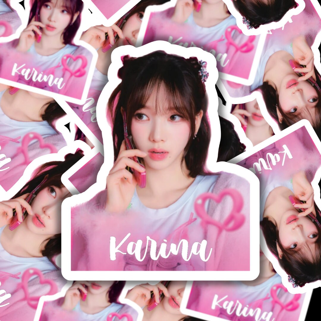 AESPA Karina Pink Cute Stickers, Aespa Karina Kpop Stickers, Aespa ...