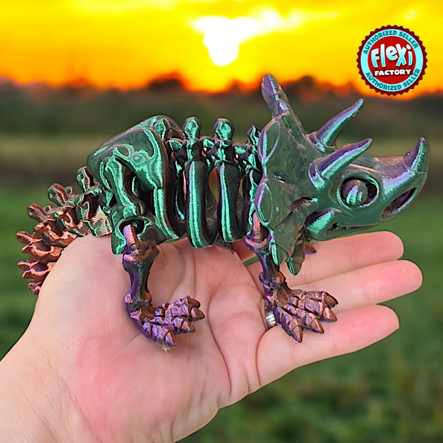 3d Printed Articulated Flexi Bone Triceratops Skeleton as Seen on ...