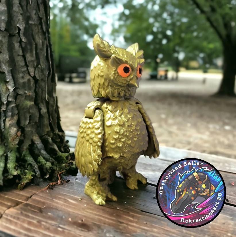 3d Printed Articulated Owl, Owl Fidget Toy, Flexi Owl, 3d Printed Owl ...