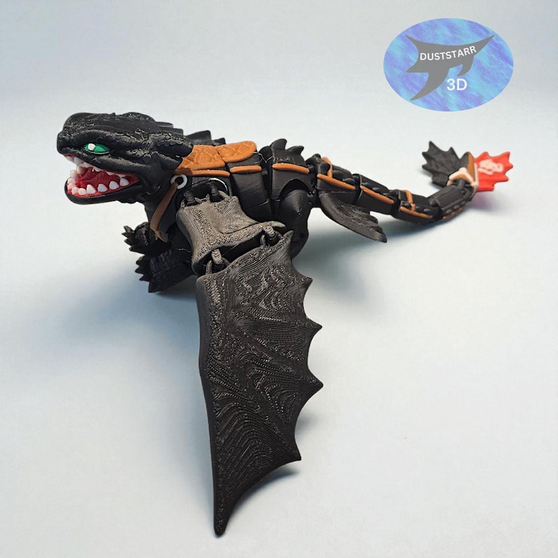3D Printed Toothless & Light Fury Flexi Dragons – Articulated Fantasy Creatures - Etsy