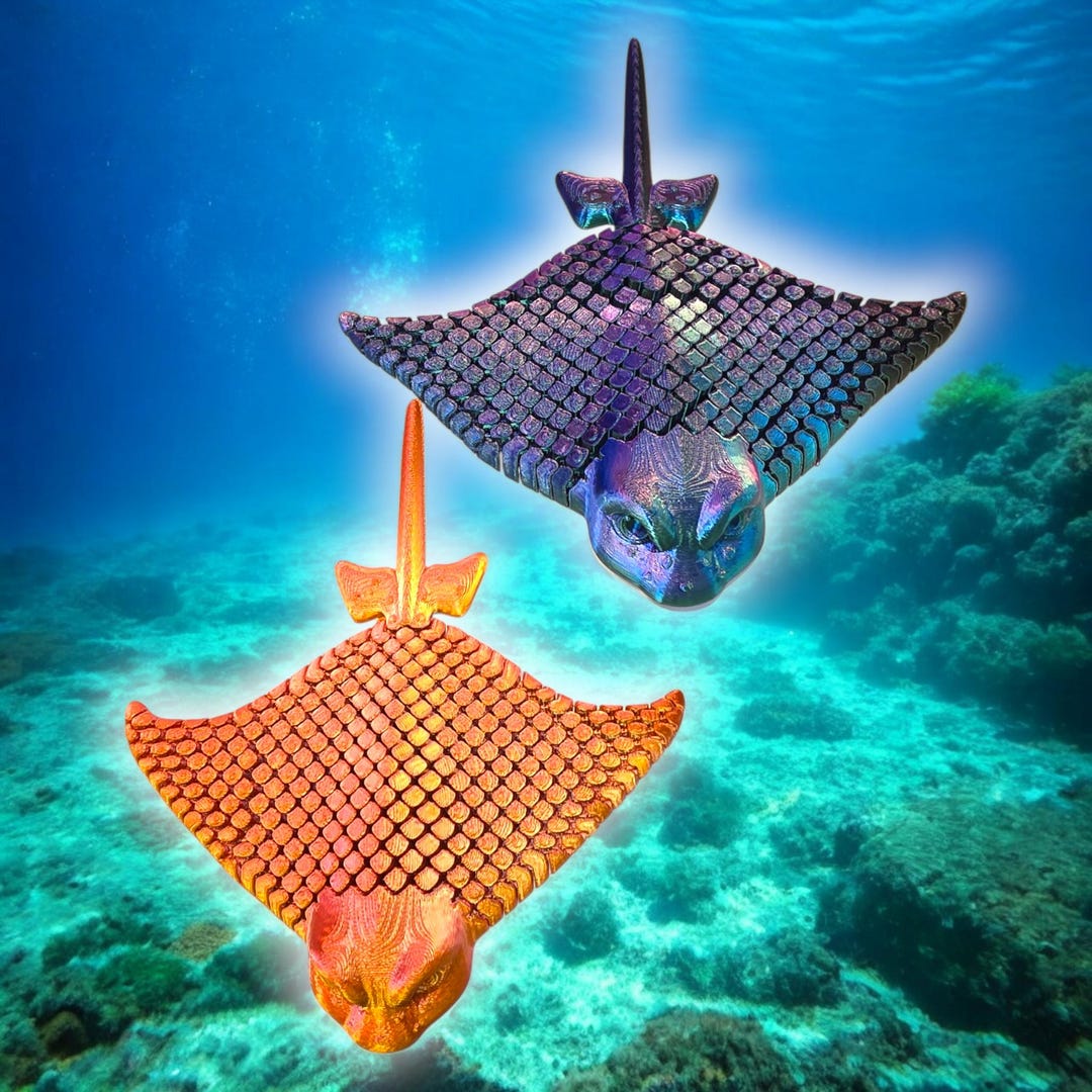 3d Printed Articulated Eagle Ray, Eagle Ray Fidget Toy, Creaturesof the ...