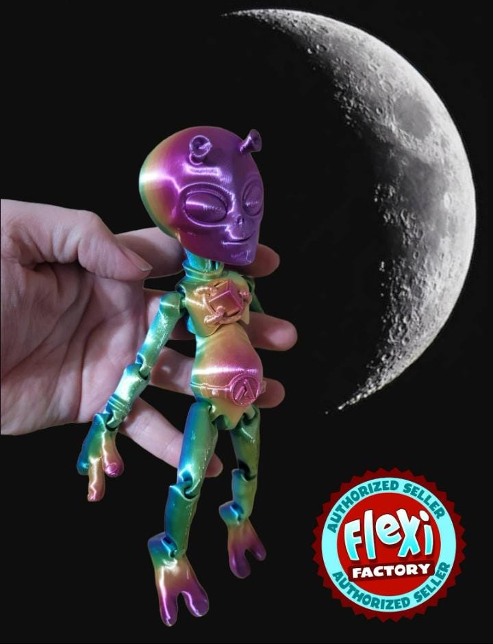 3d Printed Articulated Alien, Alien Fidget Toy, Flexi Alien, 3d Printed ...