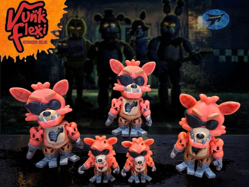 3D Printed Articulated Foxxy, Five Nights at Freddy's Fidget Toy - Etsy