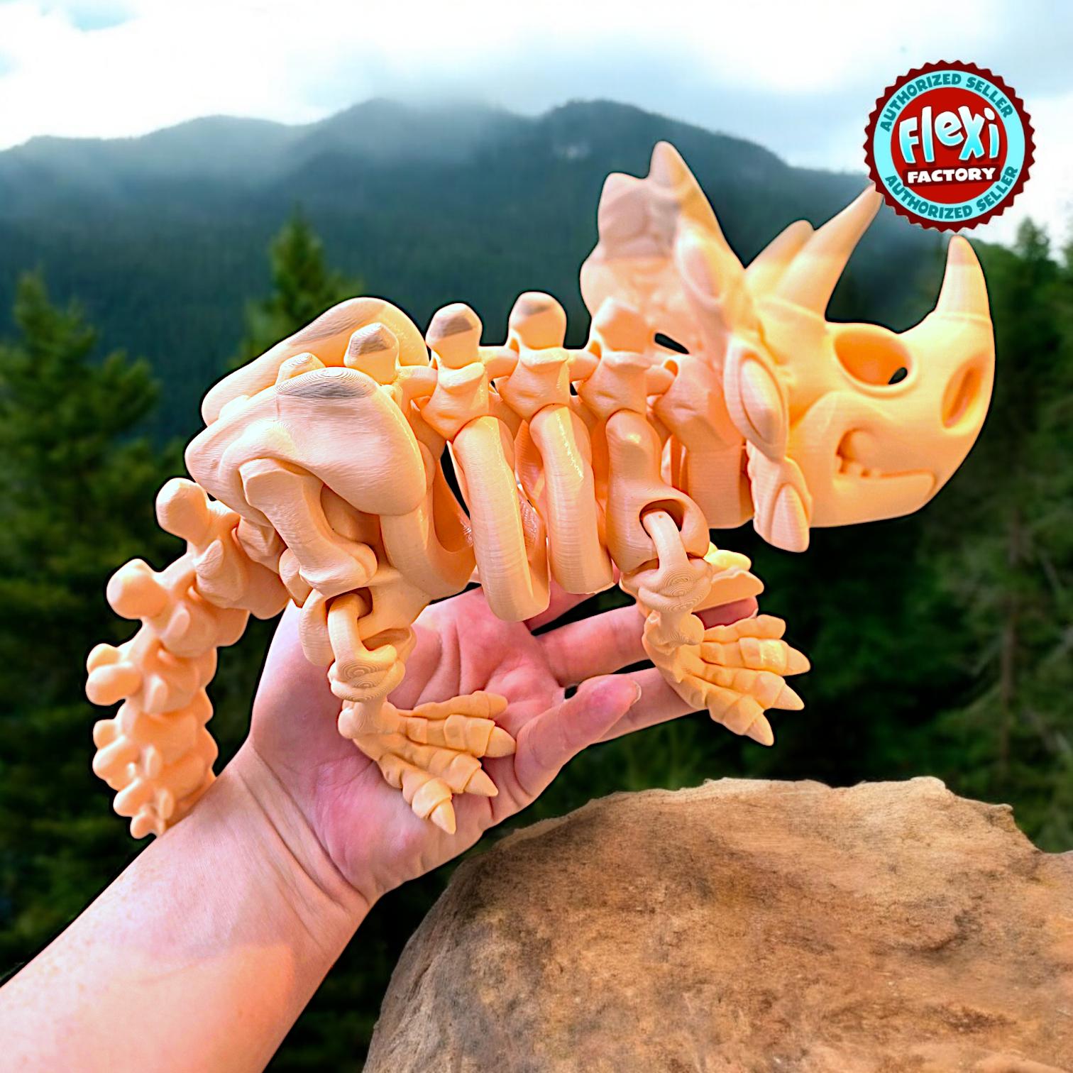 3d Printed Articulated Flexi Bone Triceratops Skeleton as Seen on ...