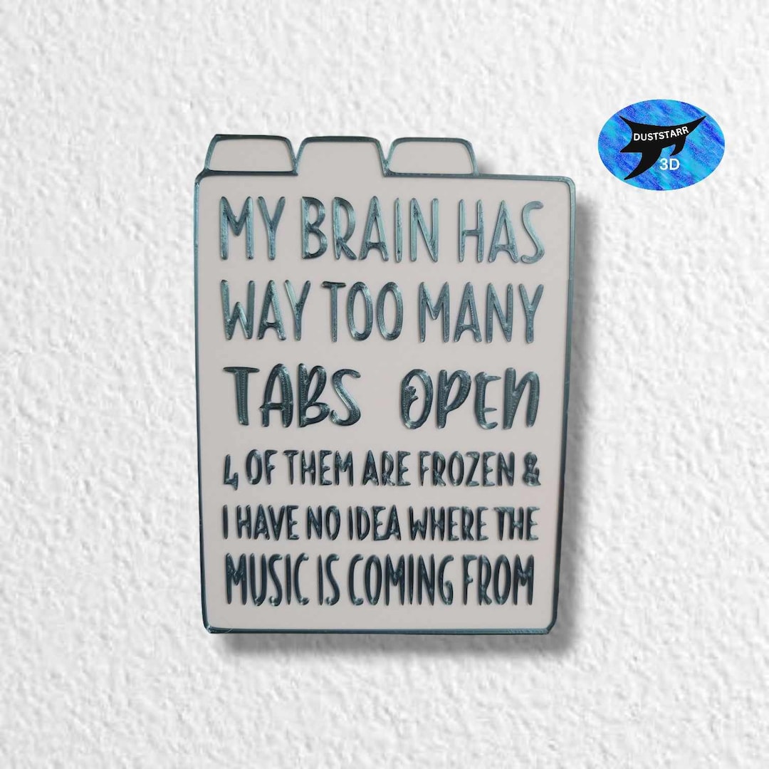 Funny Brain Tabs Sign, 3D Printable STL File - Etsy