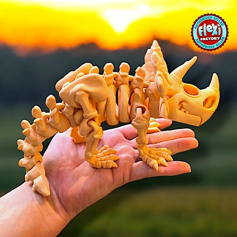 3d Printed Articulated Flexi Bone Triceratops Skeleton as Seen on ...