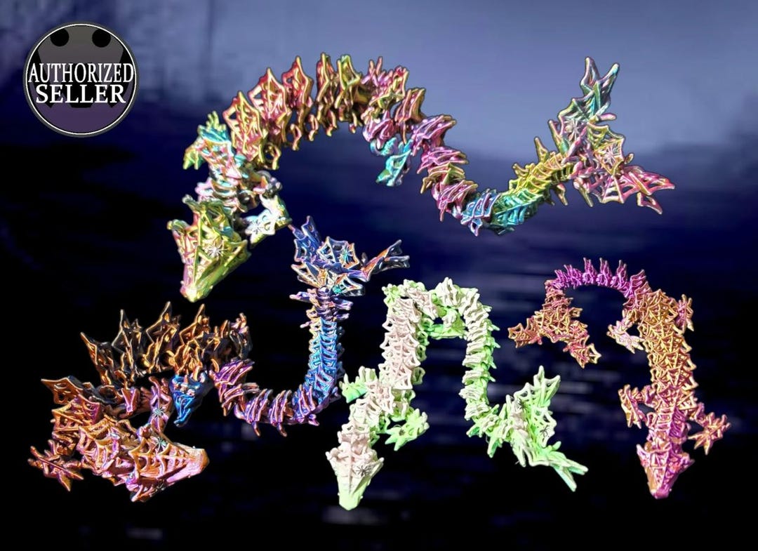 3d Printed Wicked Dragon, Dragon Fidget Toy, Flexi Dragon, 3d Printed ...