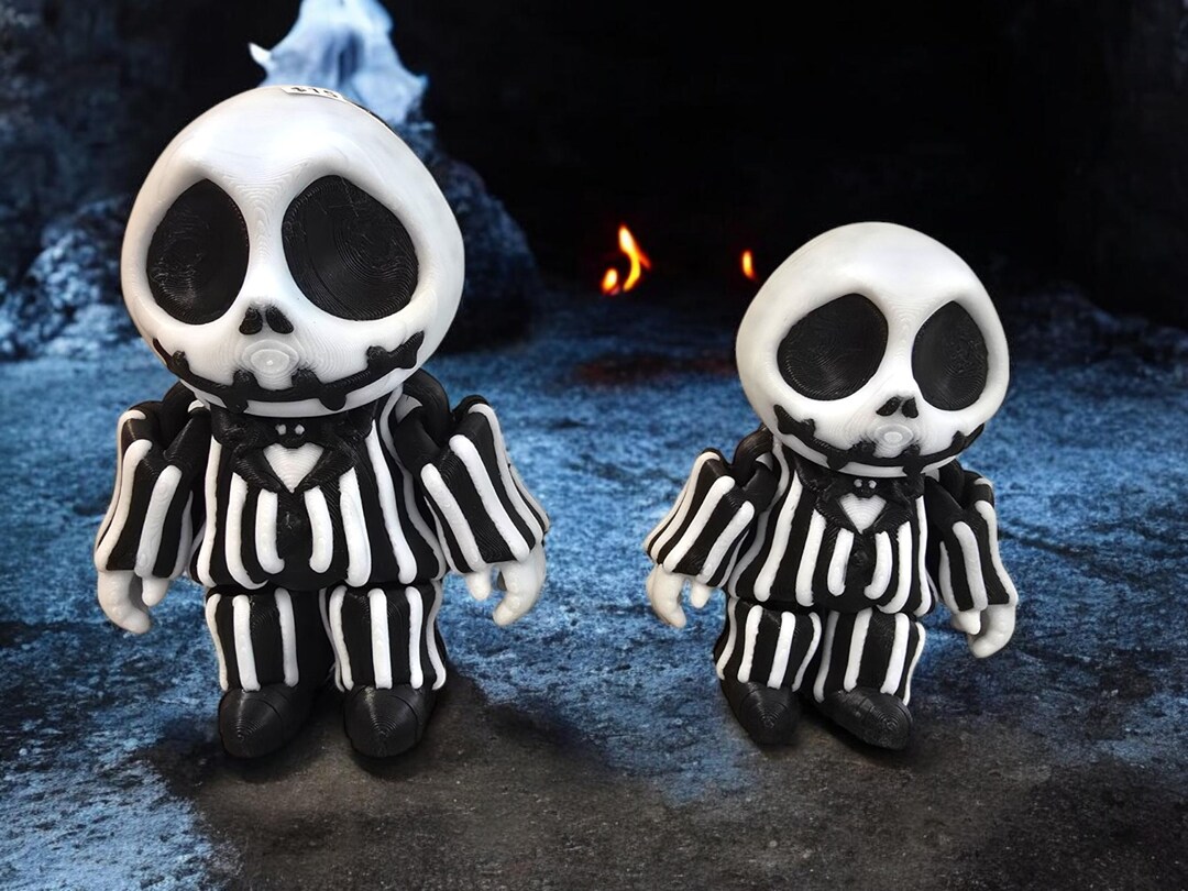 3D Printed Flexi Jack Skellington, Posable Fidget Toy - Etsy