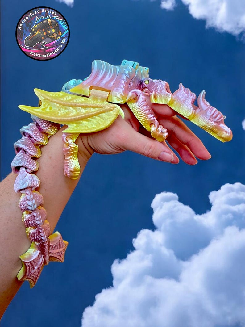 3d Printed Articulated Dragon Puppet, Dragon Fidget Toy, 3d Printed ...