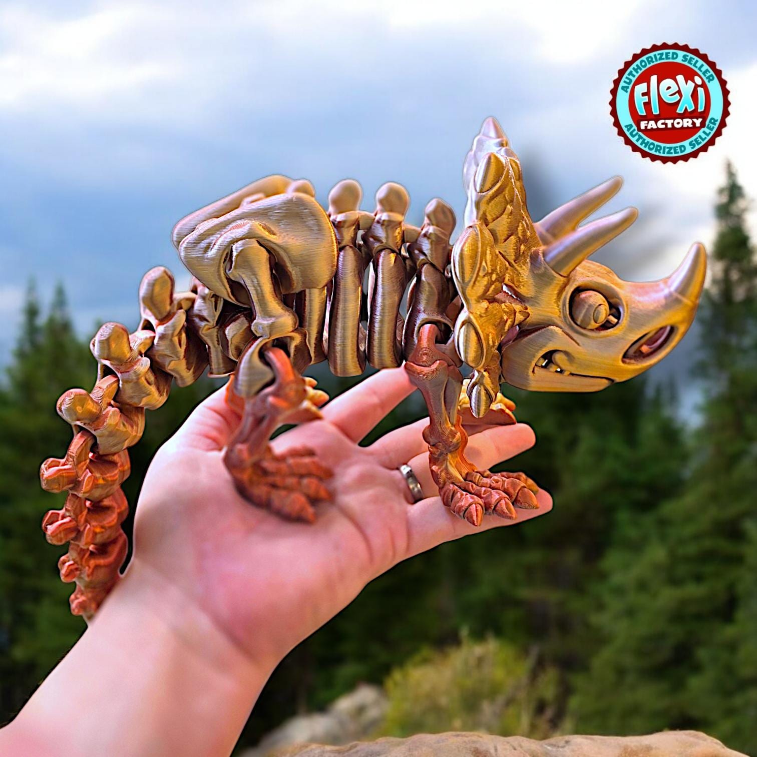 3d Printed Articulated Flexi Bone Triceratops Skeleton as Seen on ...