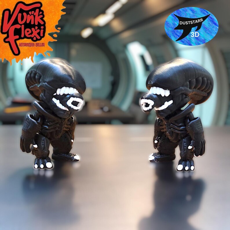 3D Printed Xenomorph Figurine – Articulated Alien Desk Toy - Etsy
