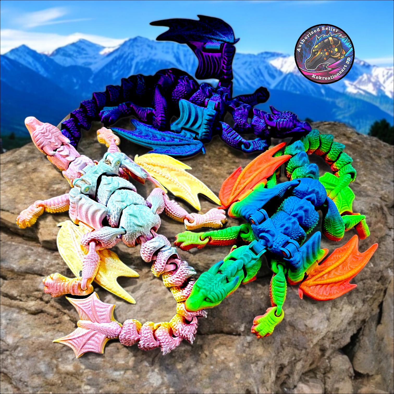 3d Printed Articulated Dragon Puppet, Dragon Fidget Toy, 3d Printed ...