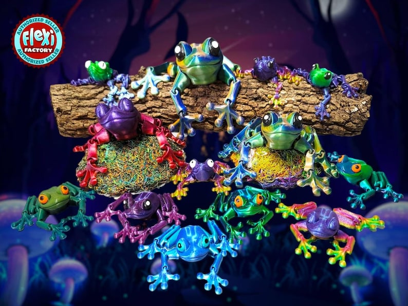 3d Printed Articulated Flexi Frog as Seen on Tiktok, Frog Fidget Toy ...