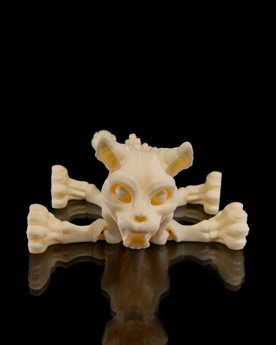 3d Printed Articulated Bone Cat Skeleton, Skeleton Fidget Toy, Cat ...