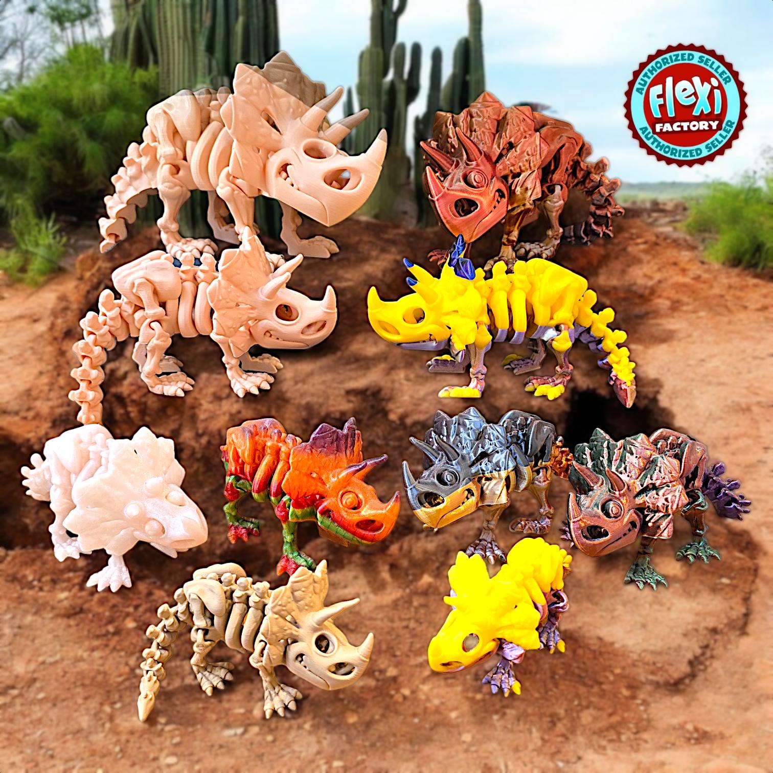 3d Printed Articulated Flexi Bone Triceratops Skeleton as Seen on ...