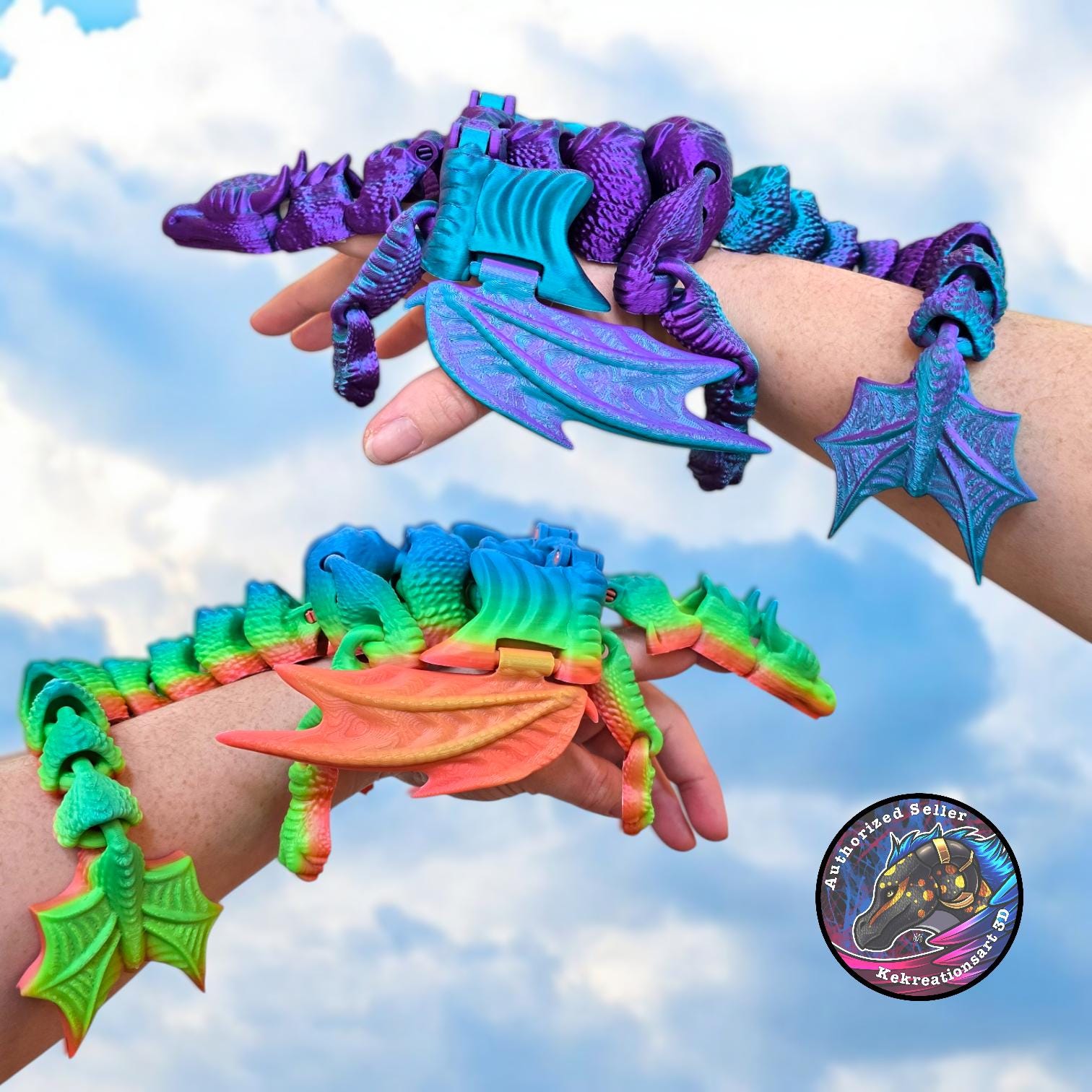 3d Printed Articulated Dragon Puppet, Dragon Fidget Toy, 3d Printed ...
