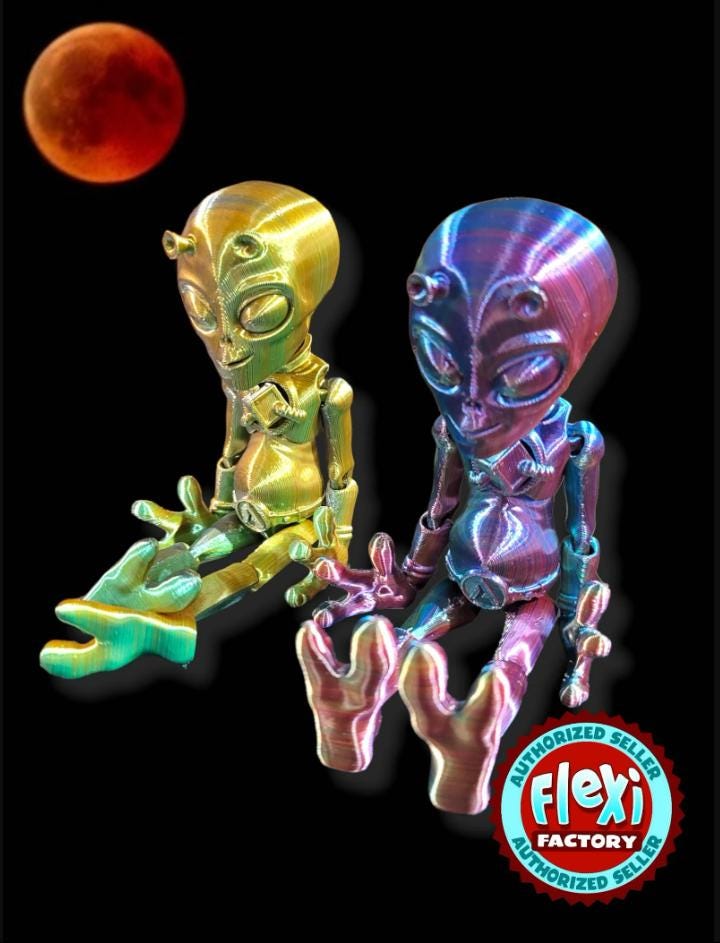 3d Printed Articulated Alien, Alien Fidget Toy, Flexi Alien, 3d Printed ...
