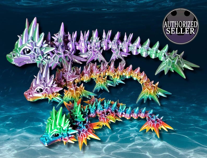 3d Printed Baby Void Sea Dragon, Dragon Fidget Toy, Flexi Dragon, 3d ...