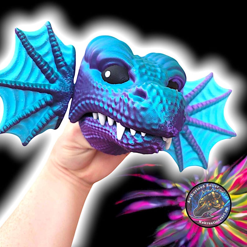 3D Printed Articulated Dragon Puppet, Fidget Toy - Etsy