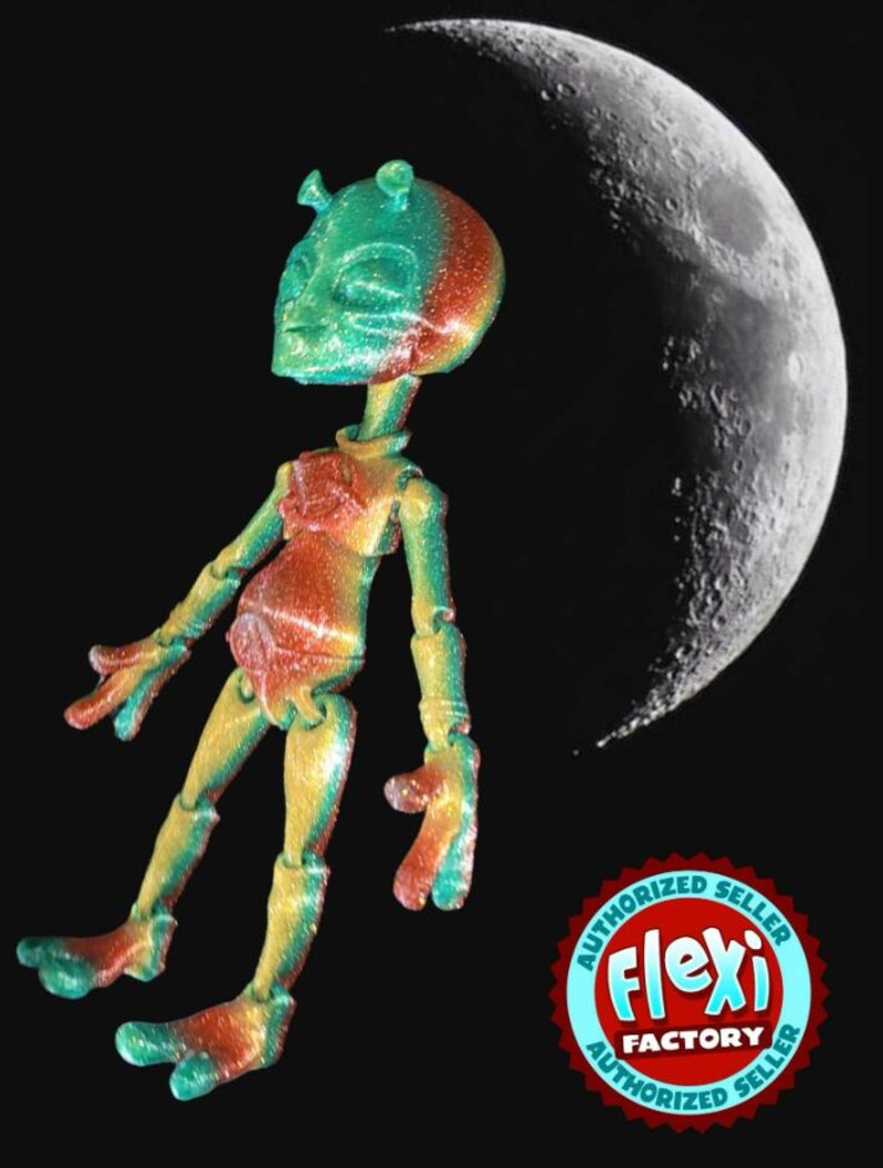 3d Printed Articulated Alien, Alien Fidget Toy, Flexi Alien, 3d Printed ...