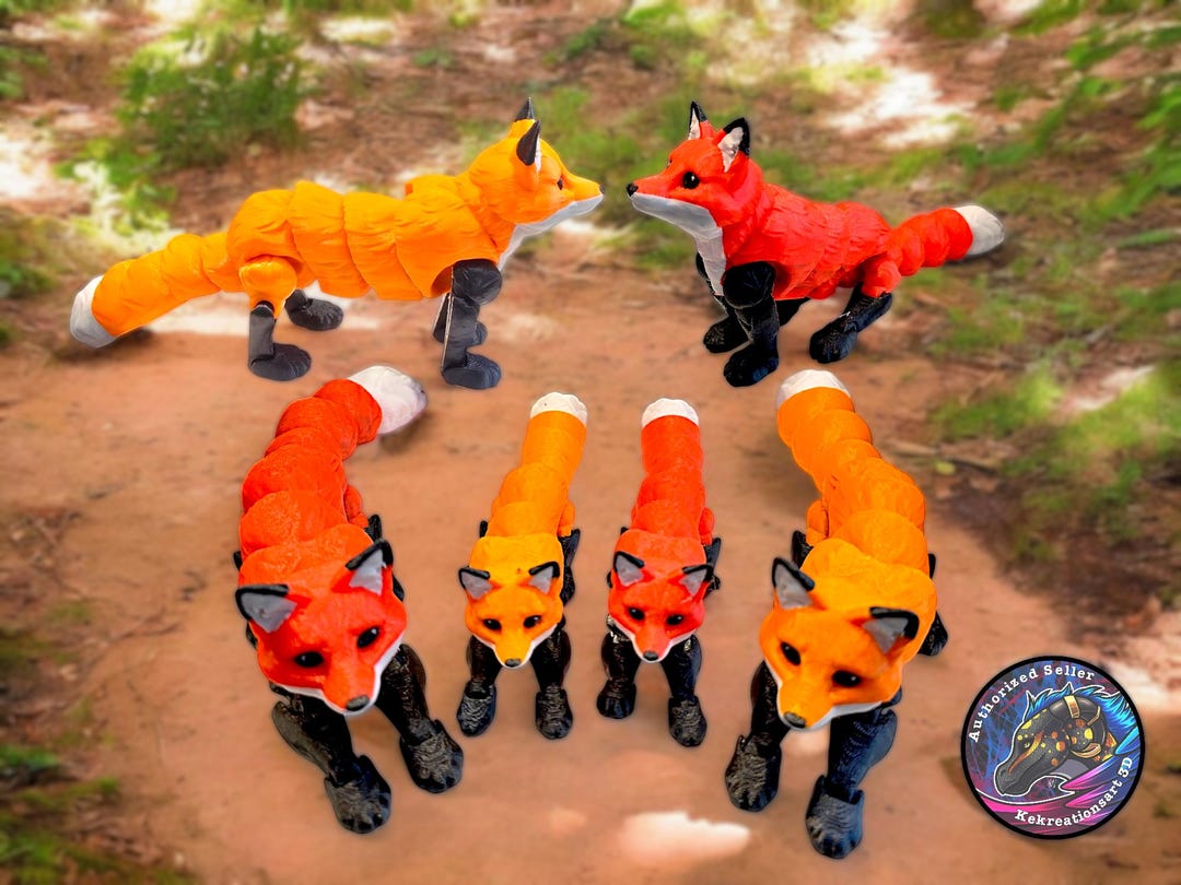 3d Printed Articulated Fox, Fox Fidget Toy, Flexi Fox, 3d Printed Fox ...