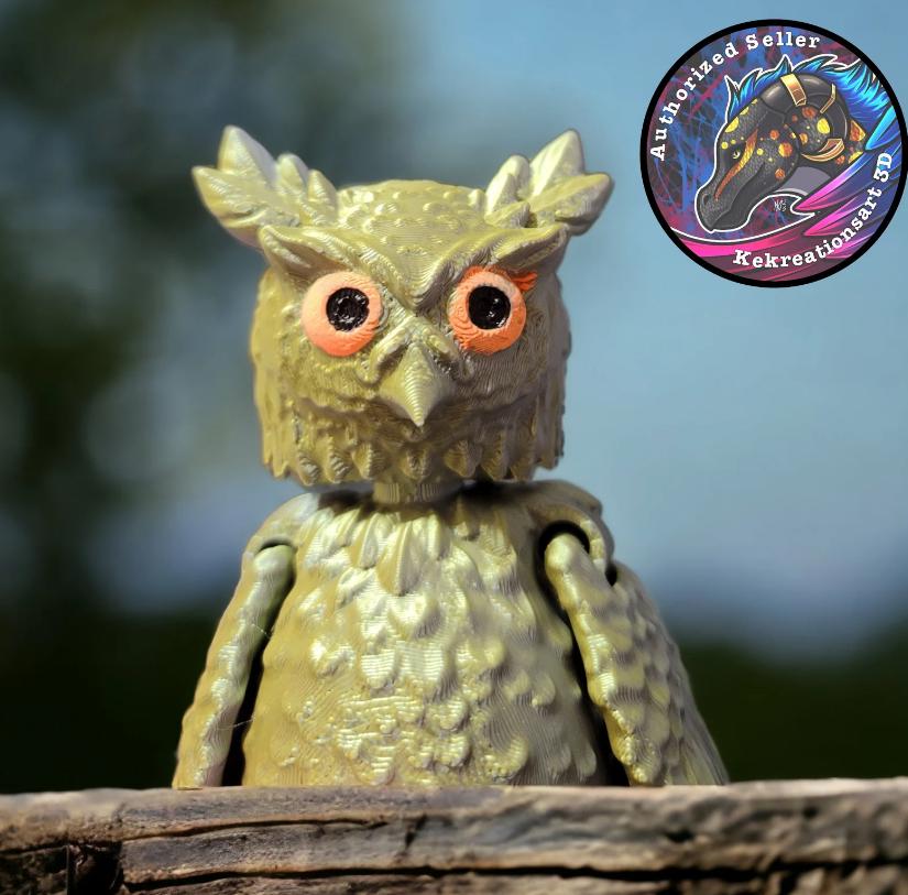 3d Printed Articulated Owl, Owl Fidget Toy, Flexi Owl, 3d Printed Owl ...