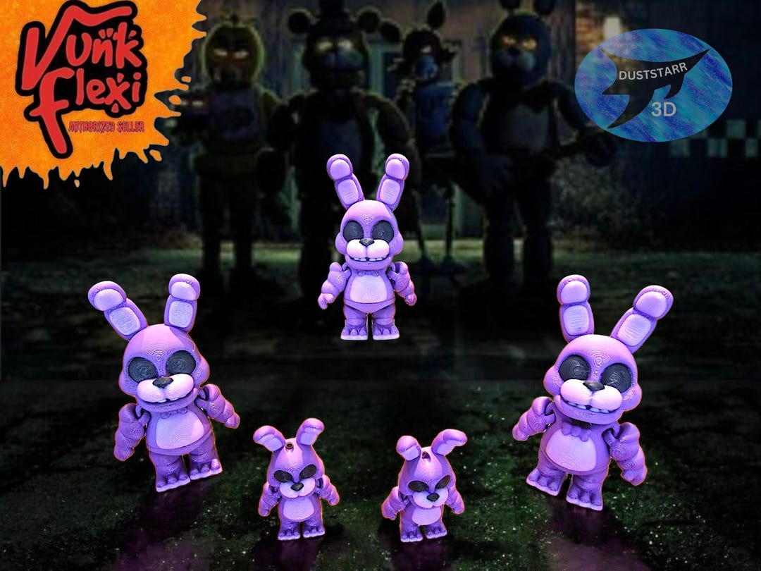 3D Printed Bonnie Bunny Fidget Toy, Articulated Vunk Flexi - Etsy