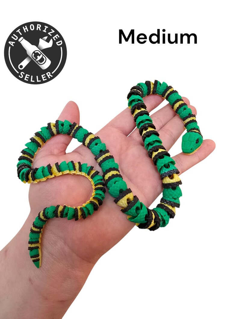 3d Printed Articulated Snake, Coral Snake Fidget Toy, Flexi King Snake ...