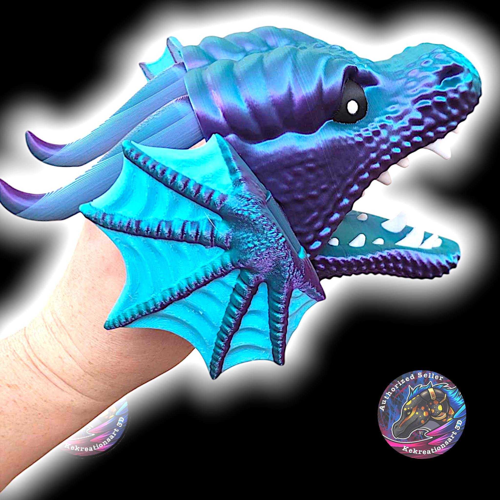 3d Printed Articulated Dragon Puppet, Dragon Fidget Toy, 3d Printed ...