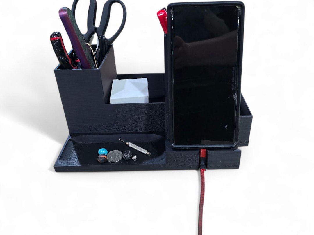 3d Printed Desk Organizer With Phone Holder and Buisness Card Display Stl File. Print Your Own ...