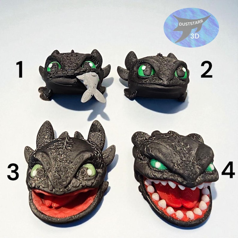 3D Printed Toothless & Light Fury Flexi Dragons – Articulated Fantasy Creatures - Etsy