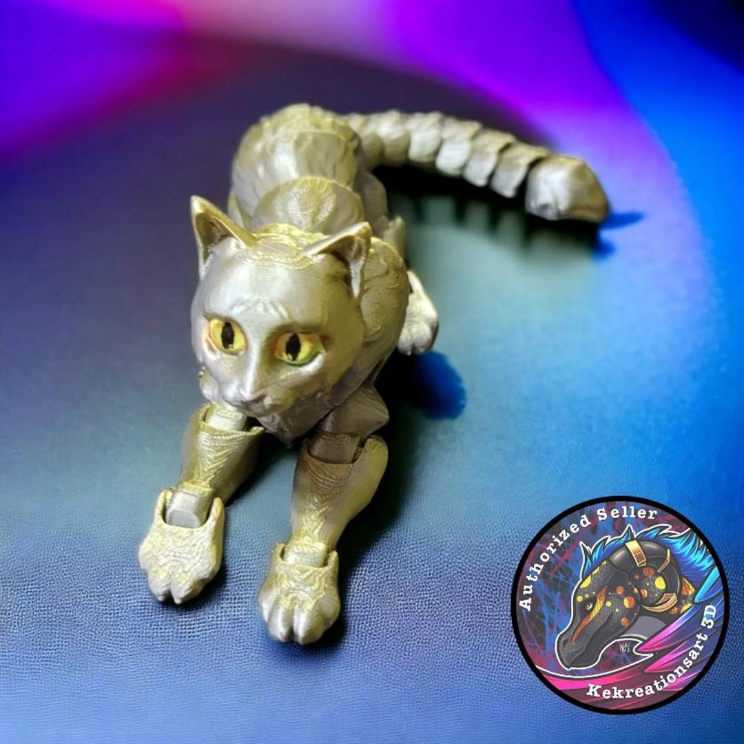3d Printed Articulated Cat, Cat Fidget Toy, Flexi Cat, 3d Printed Cat ...